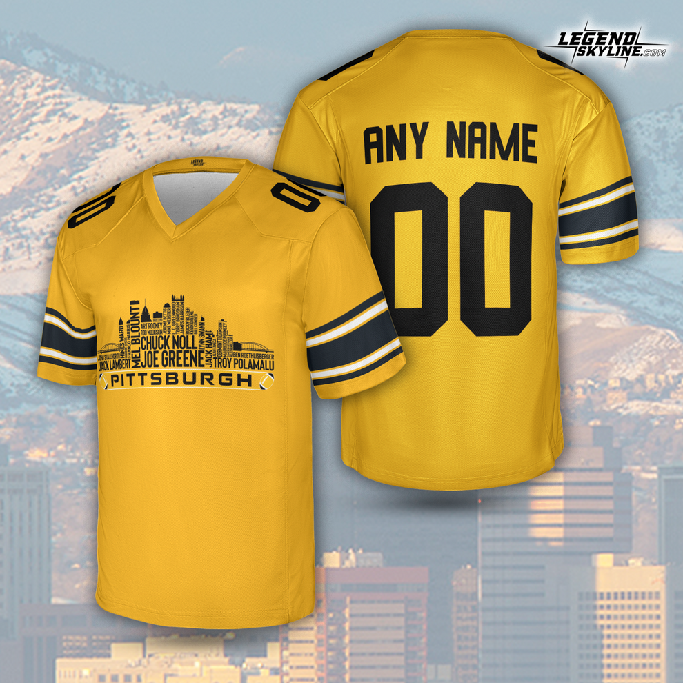 Pittsburgh Custom Football Jersey Greatest Of All Time Team Legends Pi ...
